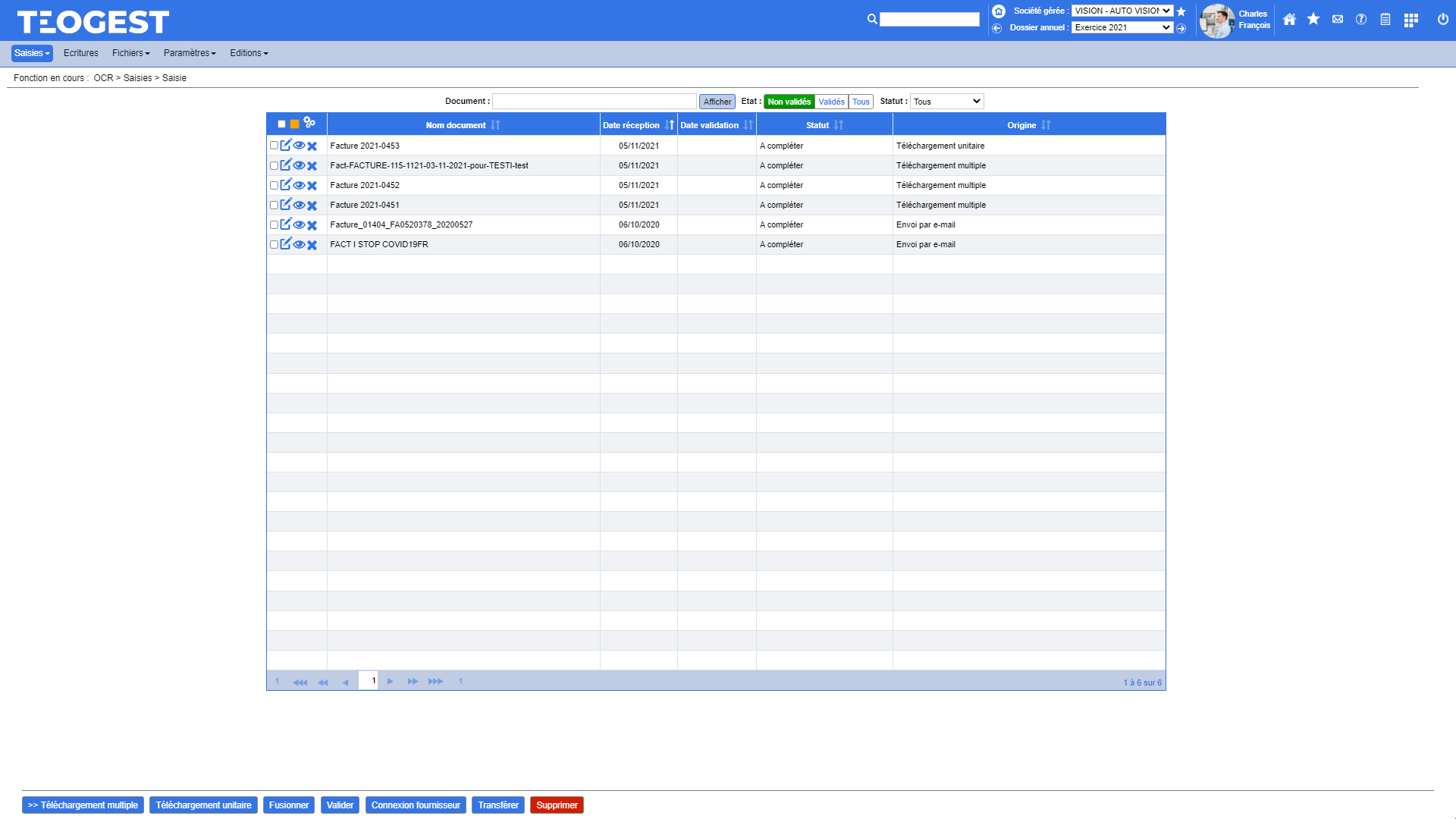 Logiciel en ligne d'océrisation pour les experts-comptables - Teogest